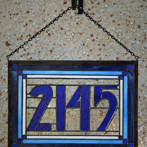 Custom Stained Glass Address Plaque | Etsy
