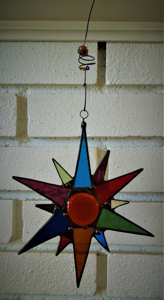 Multi Colored Twelve Point Glass Star | Etsy