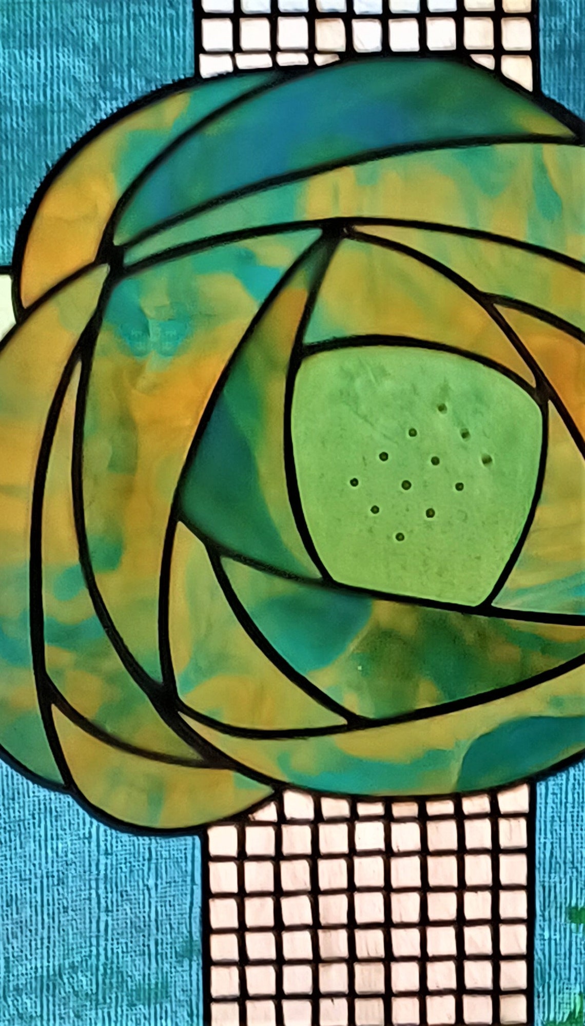 Stained Glass Window moon Flower - Etsy