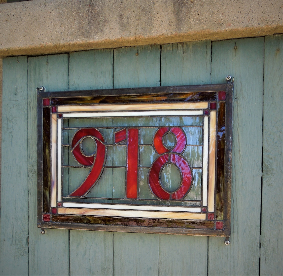 Custom Stained Glass Address Plaque | Etsy