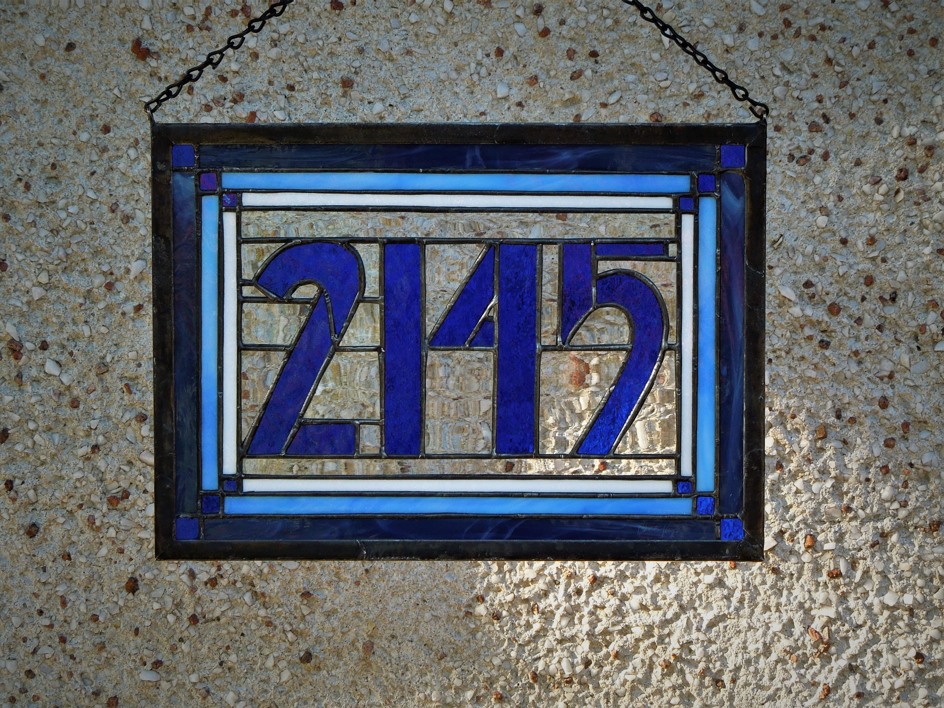 Custom Stained Glass Address Plaque - Etsy