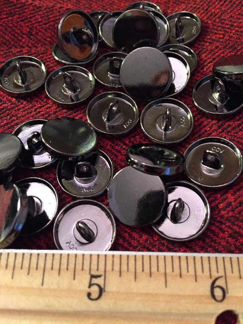 15 Mm Flat Gunmetal Silver Colored Metal Shank Button, Set of 10 - Etsy