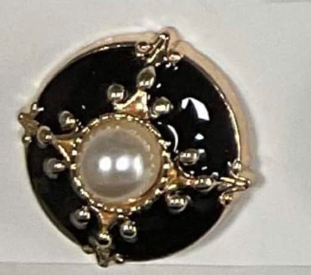 10 Italian 16th Century Style Metal and Enamel Buttons, Gold and Pearl ...