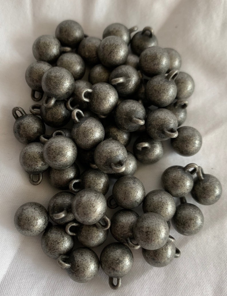 8 Mm Antique Silver or Antique Gold True Ball Buttons With Metal Shank ...