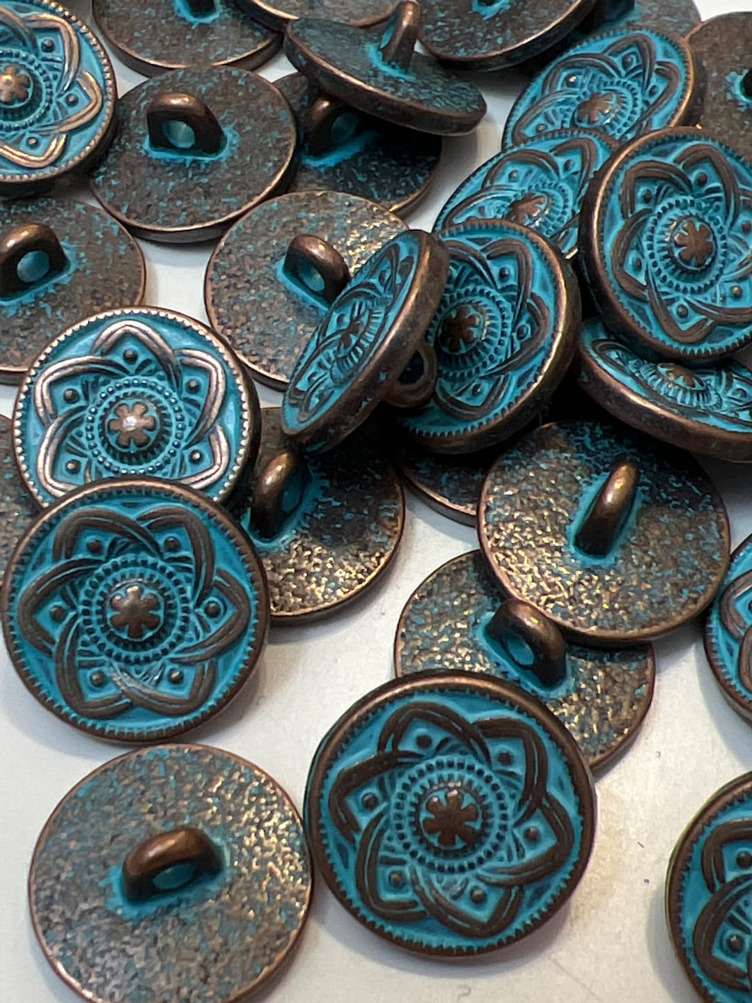 Aged Copper Convex 15mm Buttons, Set of 10 - Etsy