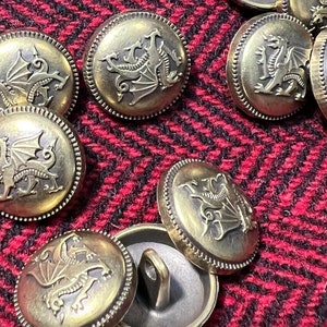 Welsh Dragon (SCA Kingdom of the Middle / Midrealm) Buttons, Set of 10 ...