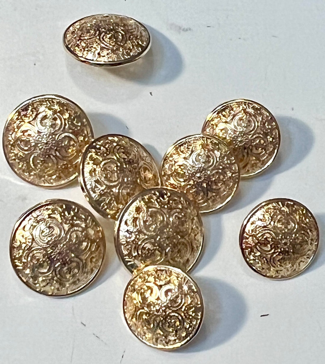 Pierced Style Metal Shank Buttons, 1/2 or 5/8", Gold or Silver, Set of ...