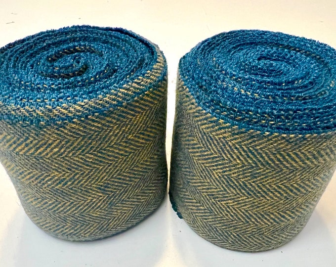 Winingas - Viking - Norse - Anglo-saxon Leg Wraps Teal Blue and Gold - Etsy