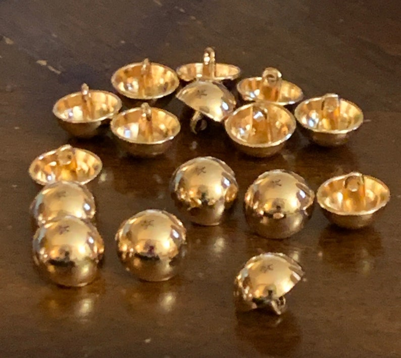 12.5 Mm Dome Metal Shank Button Set of 10 Gold Color | Etsy