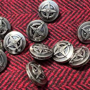 Compass Rose (SCA Kingdom of Northshield) Buttons, Set of 10 - Antique ...