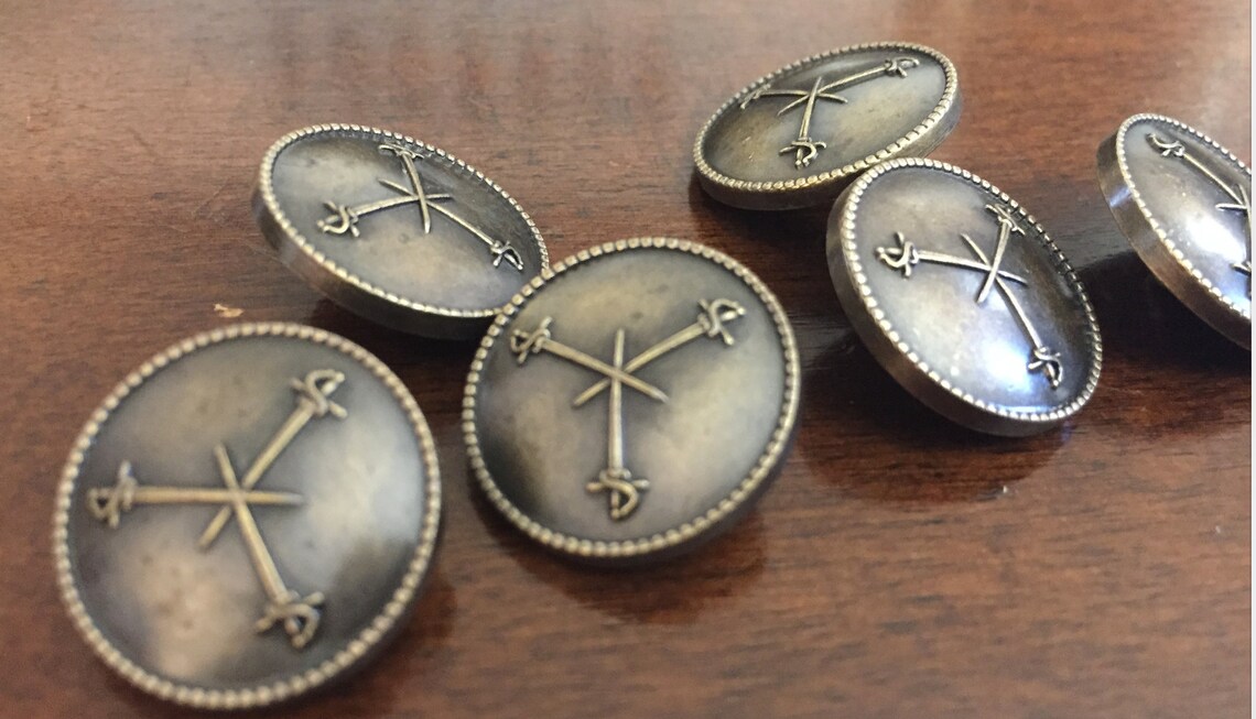 10 Order of Defense Buttons (SCA MOD Buttons) Antique Gold or Silver - Etsy