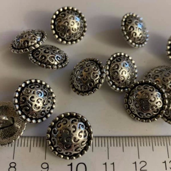 Silver Buttons - Etsy