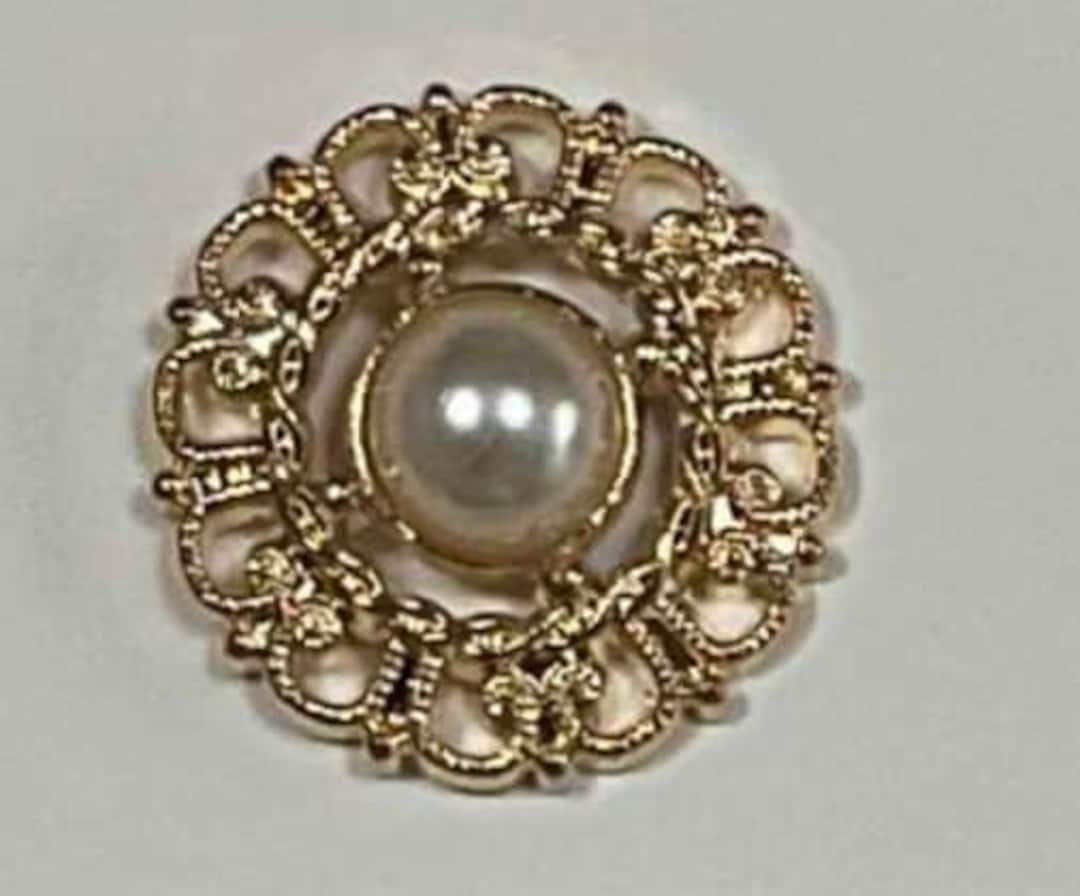 10 Italian 16th Century Style Buttons, Gold and Pearl, 20mm - Etsy