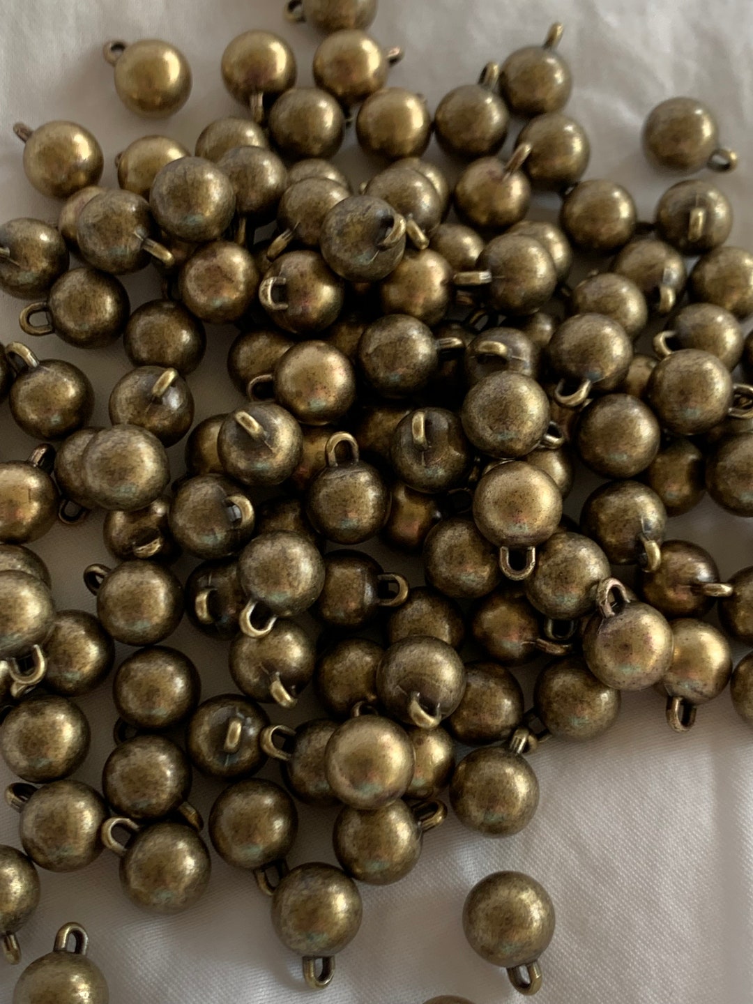 8 Mm Antique Silver or Antique Gold True Ball Buttons With Metal Shank ...