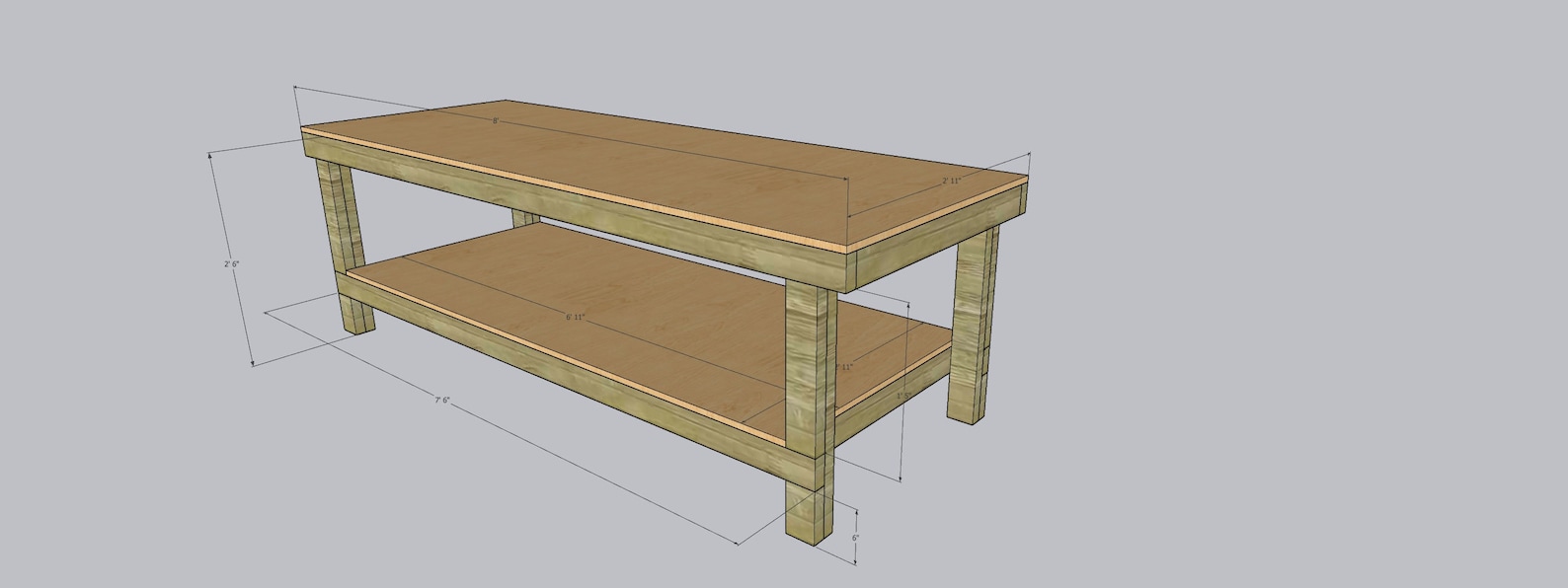 Basic 8ft Workbench Plans - Etsy