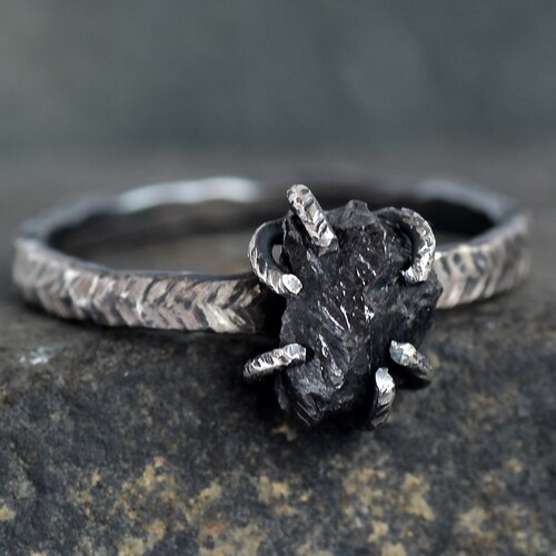 Rough Uncut Diamond Engagement Ring 14K Gold Raw Diamond - Etsy