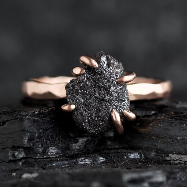 Black Raw Ring - Etsy