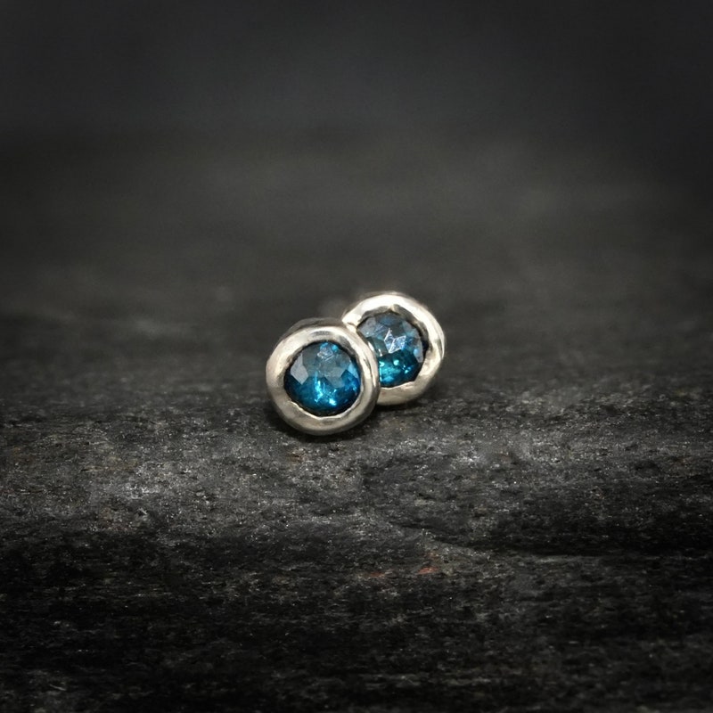 Blue Diamond Earrings - Etsy