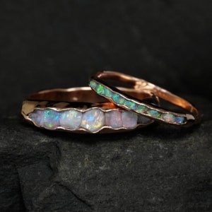 Opal Mens Gold Wedding Band. Raw Uncut Natural Australian Opal Band Ring. Wide Opal Mens Ring ...