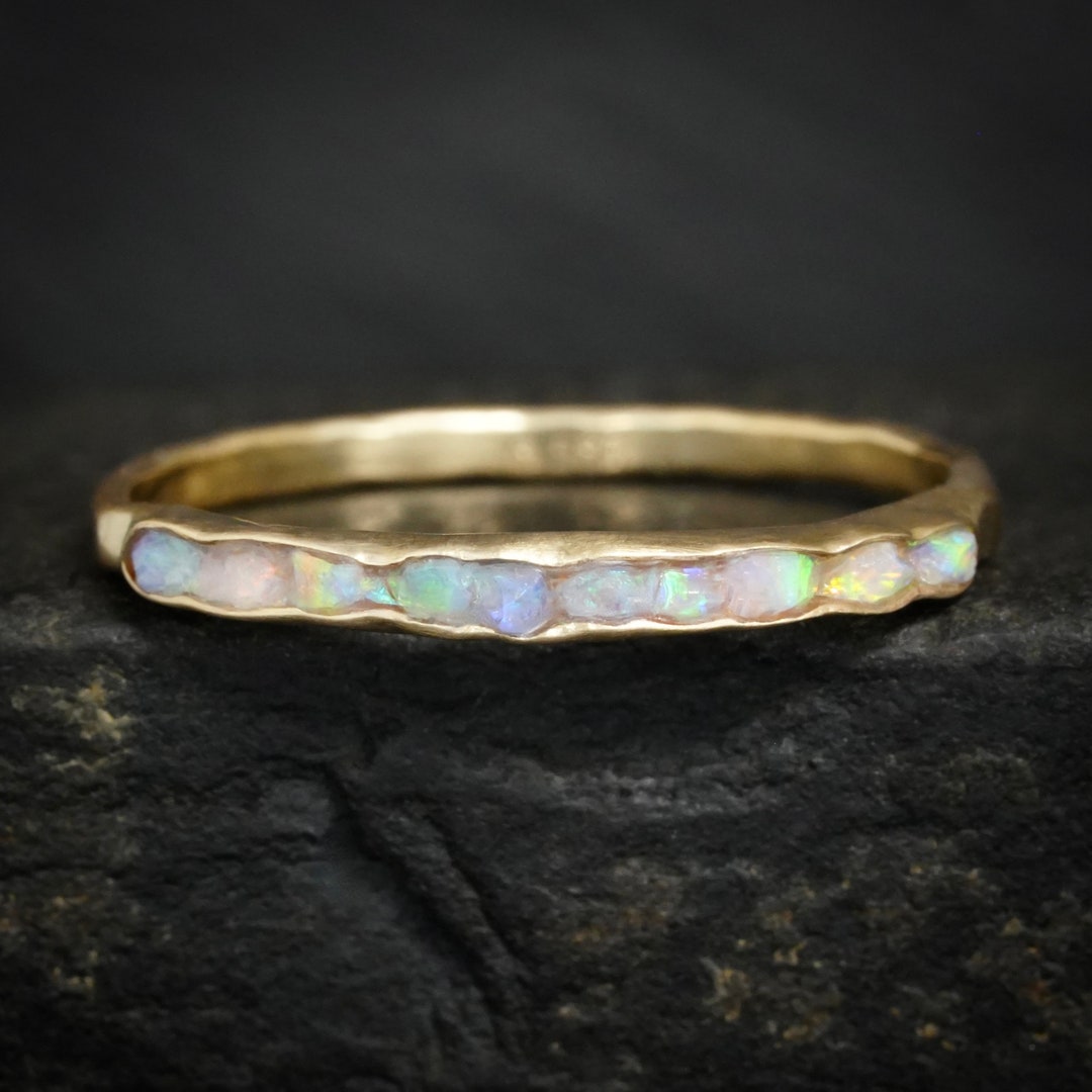 Raw Australian Opal Ring. Unique Alternative Organic Rustic Natural Raw ...