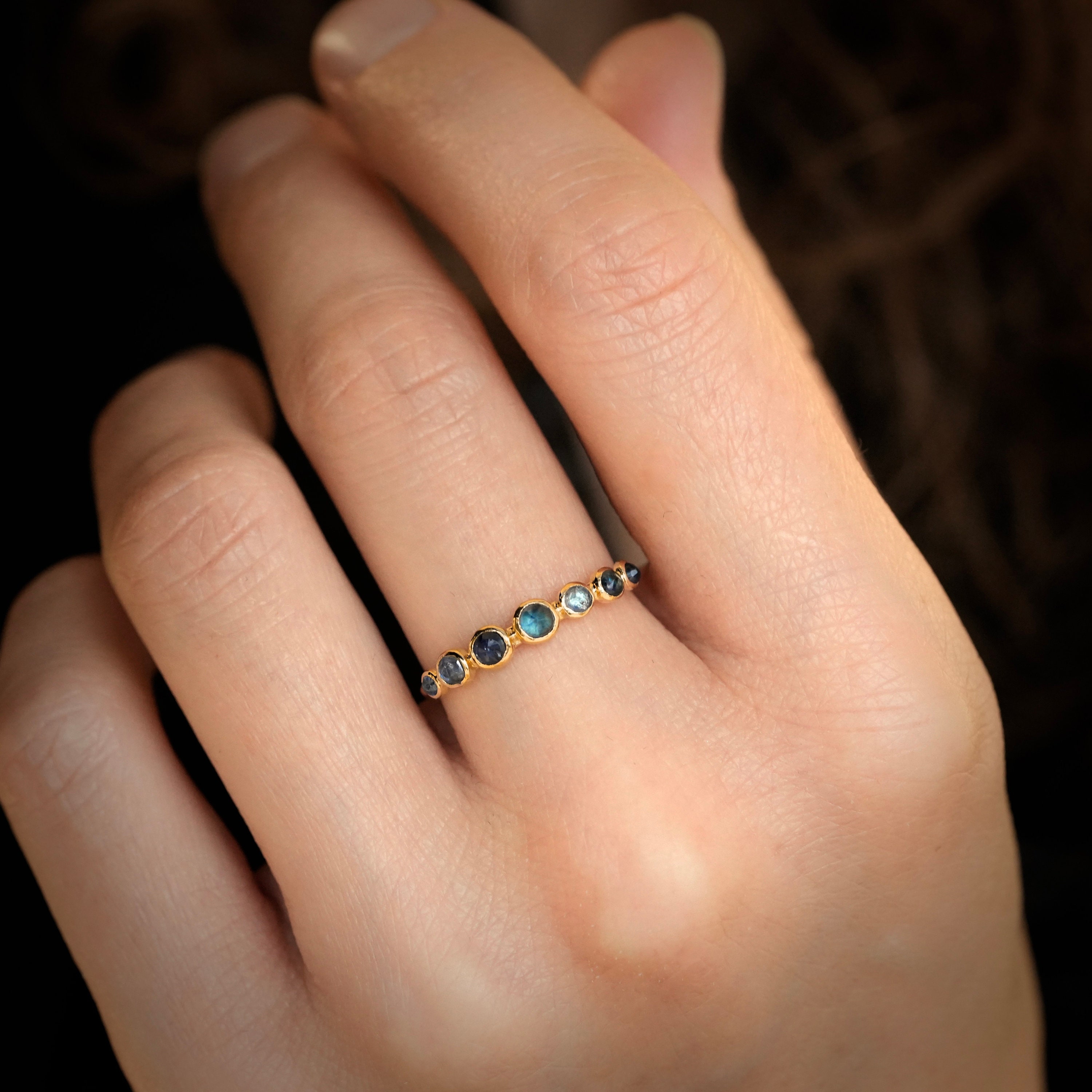 Blue Sapphire Ring. Sapphire Engagement Ring. Rustic and Organic Blue ...