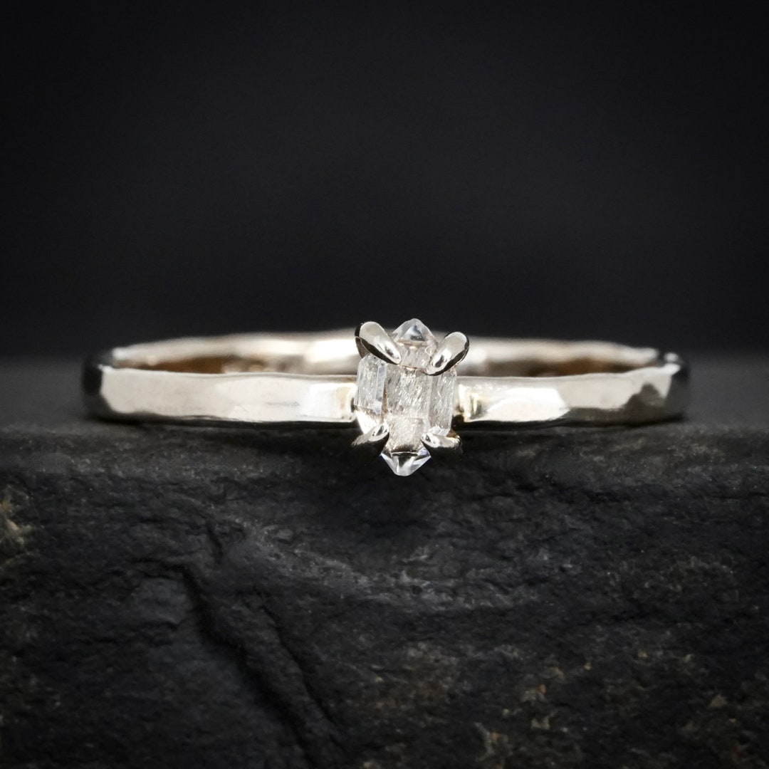 READY to SHIP Herkimer Ring. US Size 5.5. 18k White Gold Herkimer ...