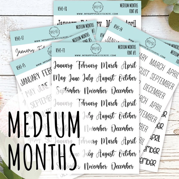 Month Stickers - Etsy