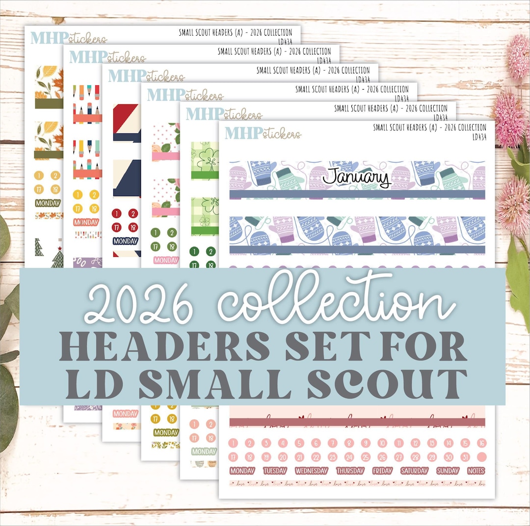 2026 Monthly Headers Set for the Small Scout Laurel Denise Planner ...