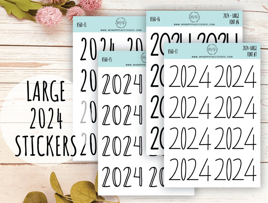2024 Year Large Size Stickers for Bullet Journals and Planners. Planner ...