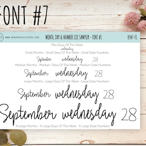 Months, Days of the Week & Number Stickers for Planners. Sticker Size ...