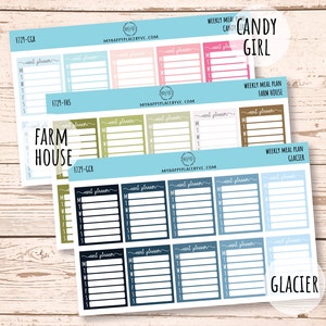 Weekly Meal Plan Stickers for Bullet Journals and Planners || F729 - Etsy