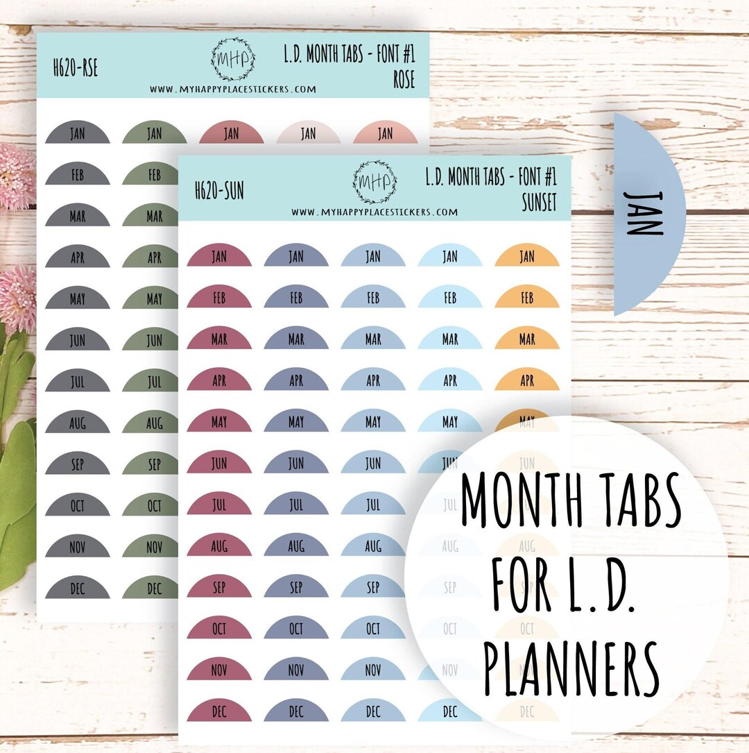Abbreviated Month Tabs for Laurel Denise Large Size Planners 2024 ...