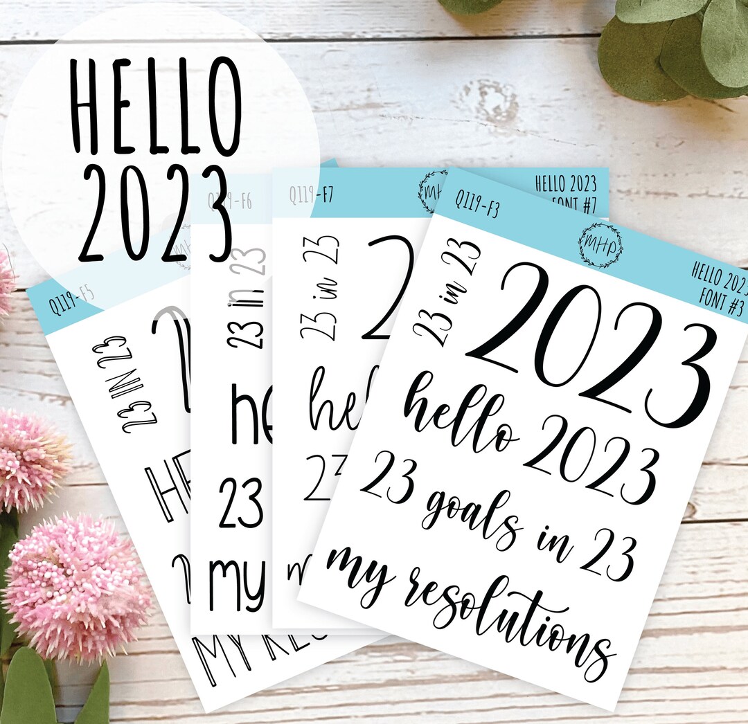 Hello 2023 Stickers. 2023 Goals and Resolution Stickers for Bullet ...