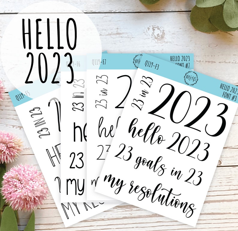Hello 2023 Stickers. 2023 Goals and Resolution Stickers for - Etsy