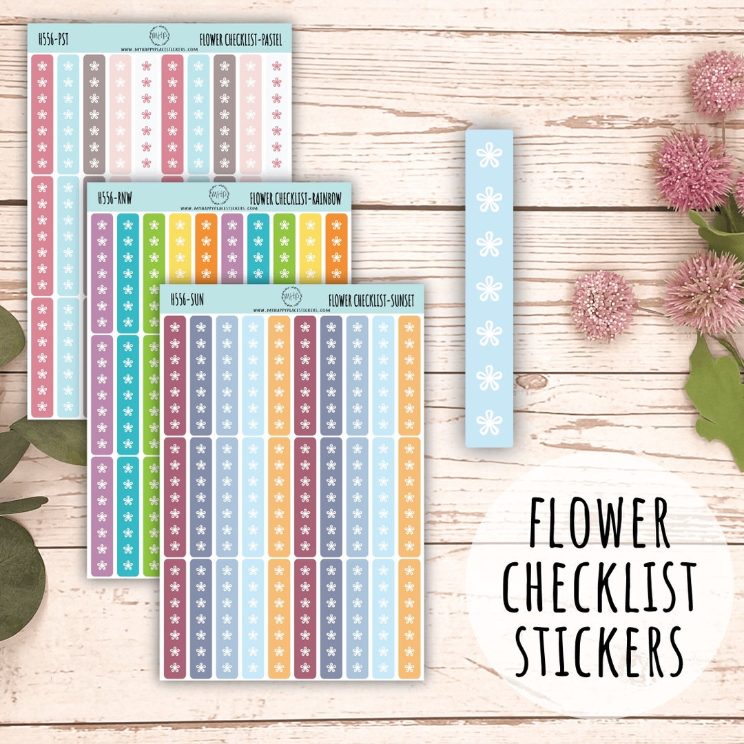 FLOWER Checklist Stickers for Planners and Bullet Journals || H556 - Etsy