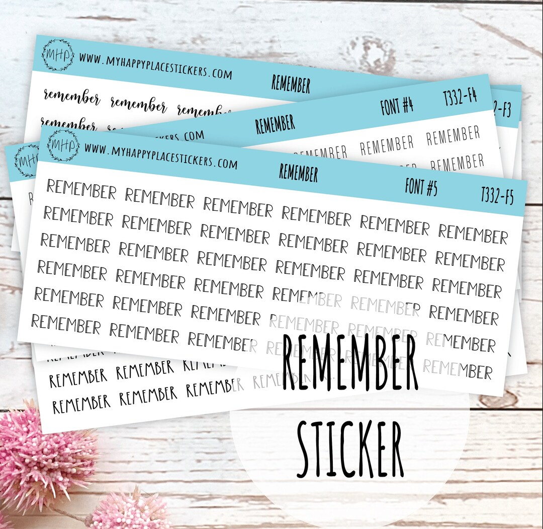 Script REMEMBER Stickers for Planner T332 - Etsy