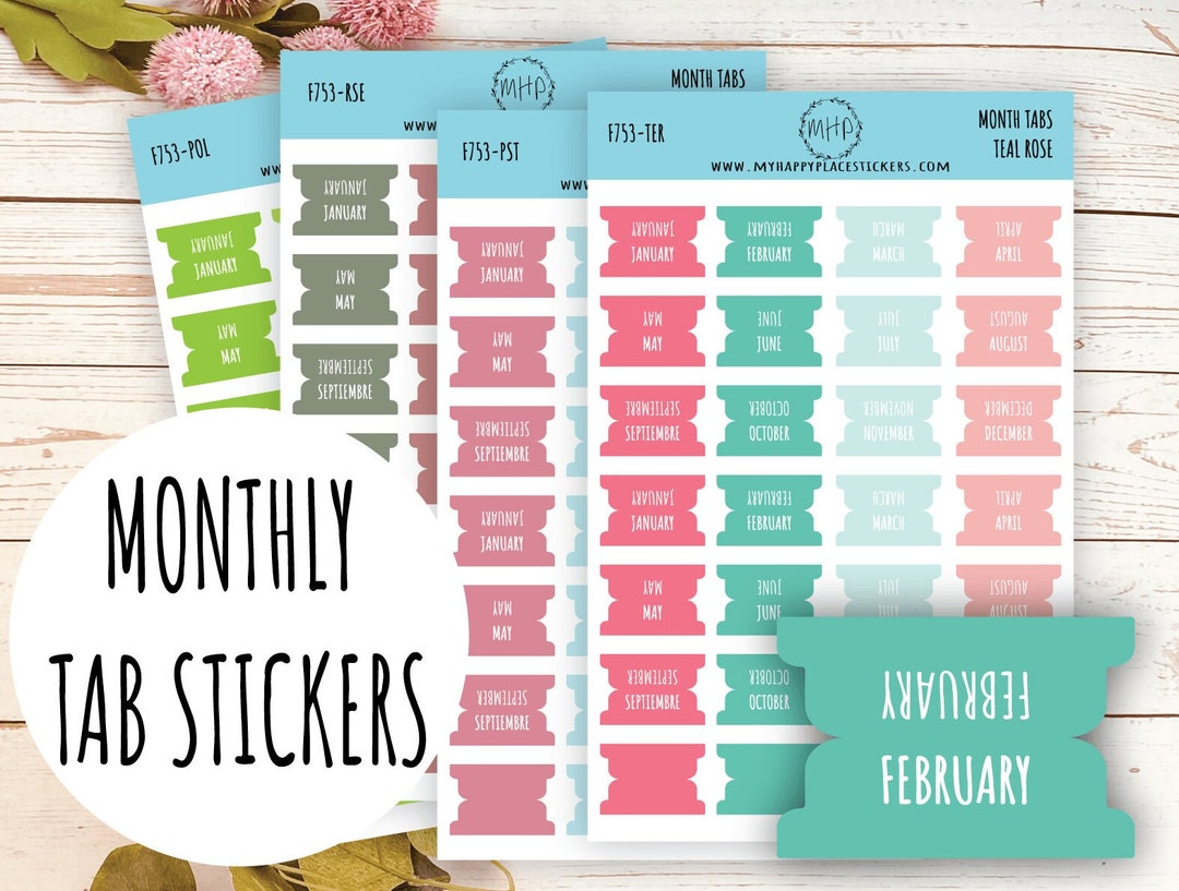 Month Tab Stickers for Planners. Tabs for Planners. Month Stickers ...