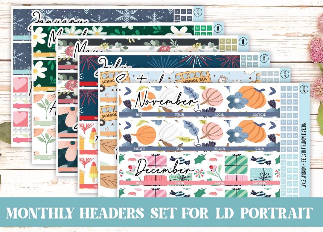Monthly Headers Set for the Scout Laurel Denise Planner (formerly ...
