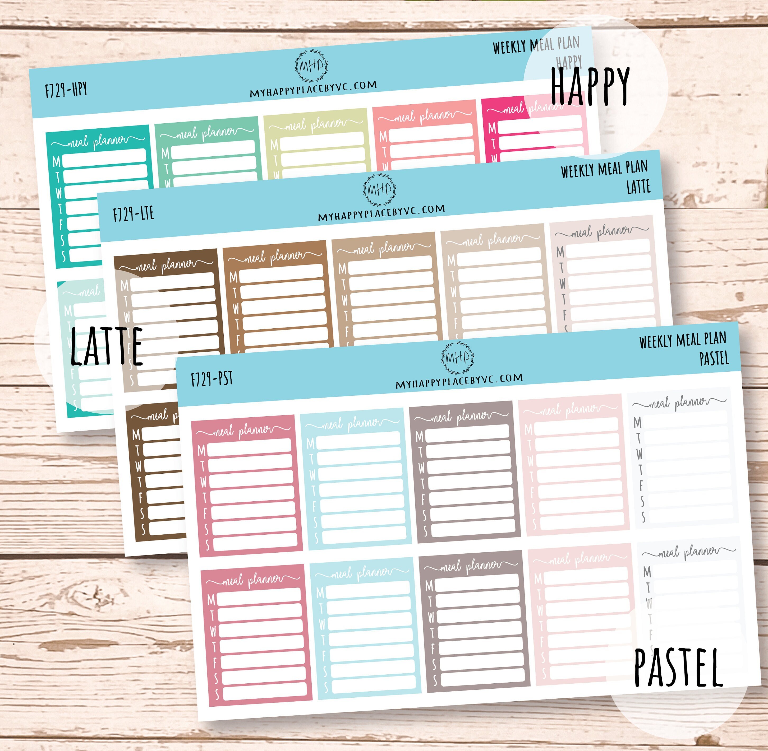 Weekly Meal Plan Stickers for Bullet Journals and Planners || F729 - Etsy