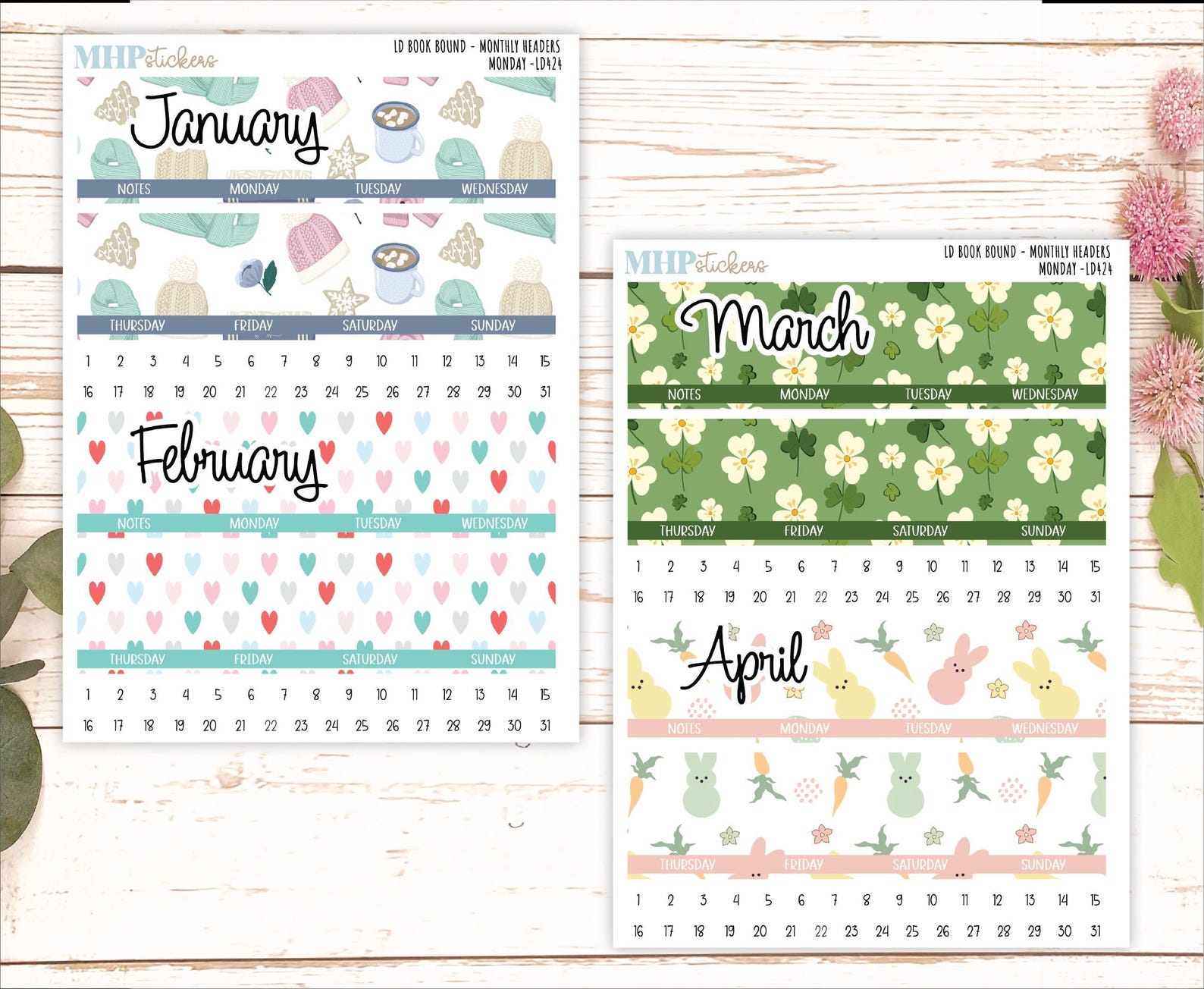 2025 Monthly Headers Set for the Mae & Kristy Laurel Denise Planner ...