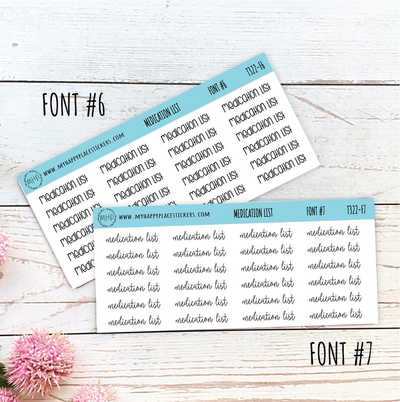 MEDICATION LIST Stickers for Calendars, Teacher Planner, and Bullet ...