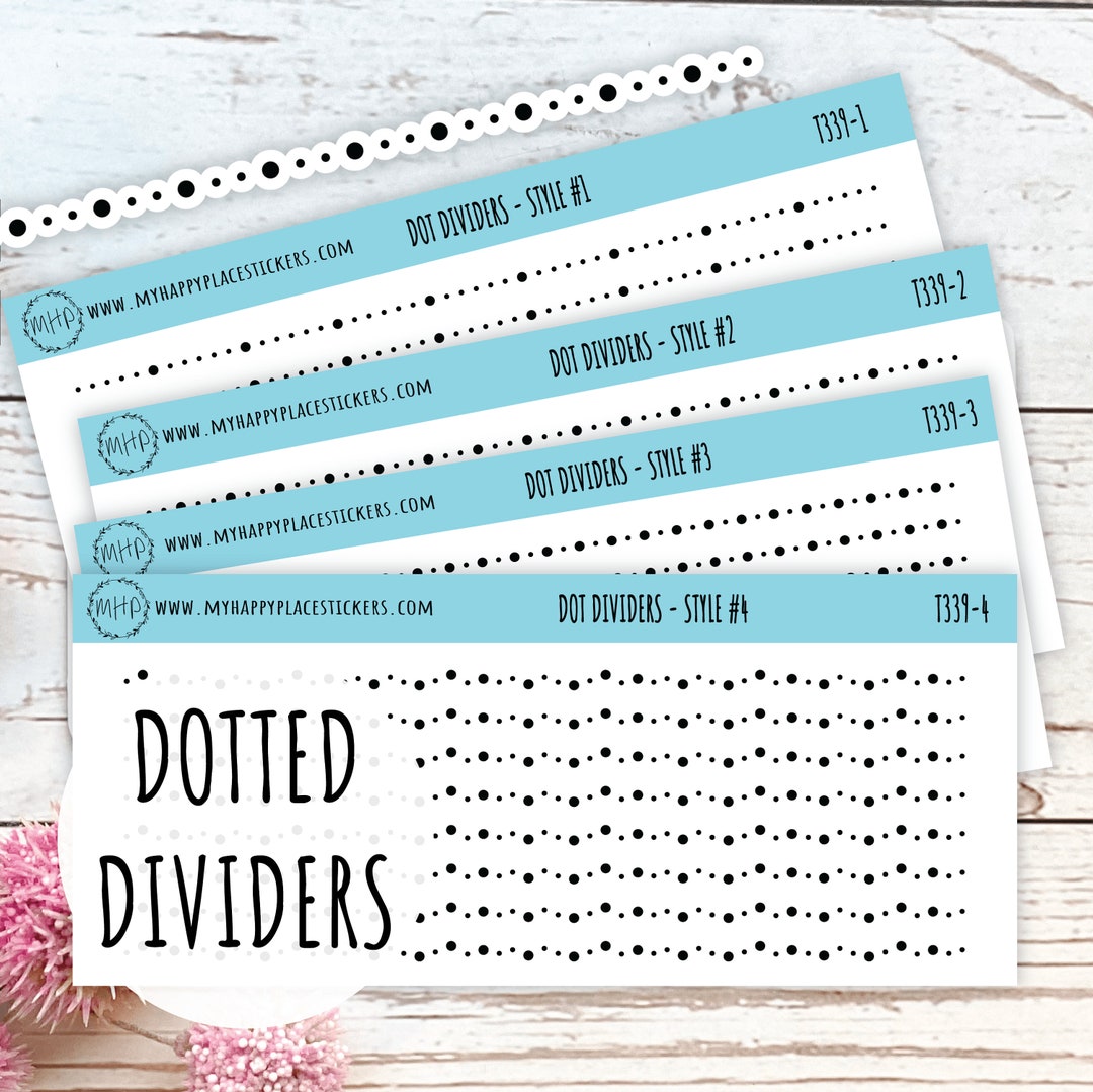 Dotted Divider Stickers. Decorative Sticker for Planners || T339 - Etsy