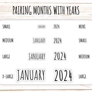 2026 Small Year Stickers for Planners || Q181 - Etsy
