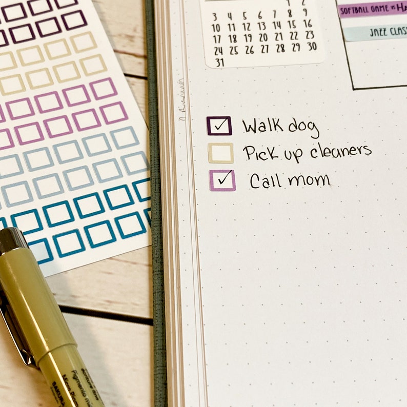 Small Square Stickers for Bullet Journals and Planners - Etsy