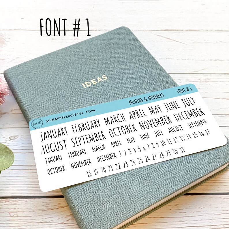 Months and Number Stickers for Planners, Organizers and Bullet Journals ...