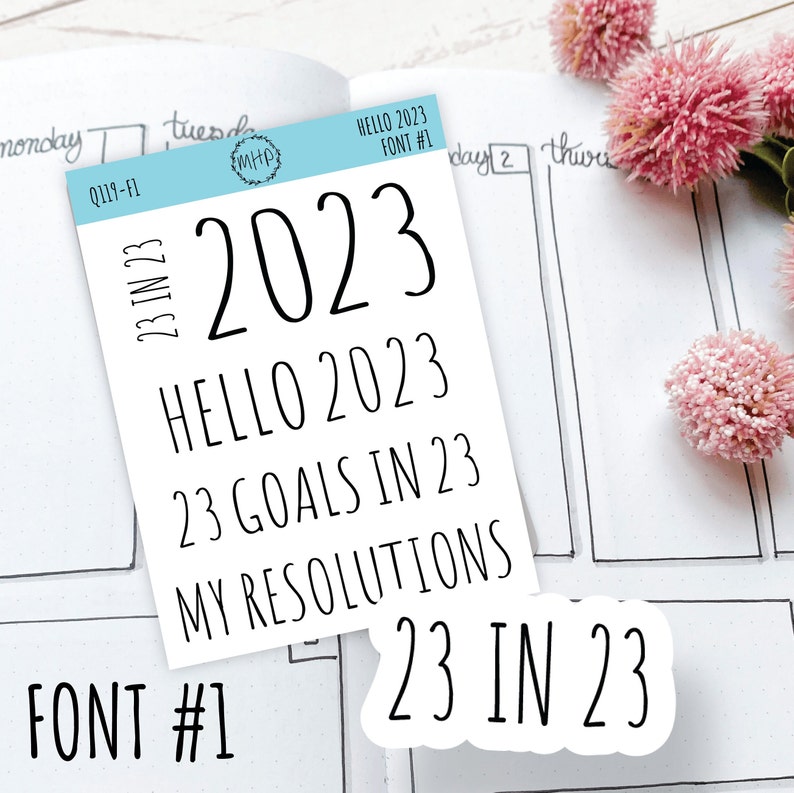 Hello 2023 Stickers. 2023 Goals and Resolution Stickers for - Etsy