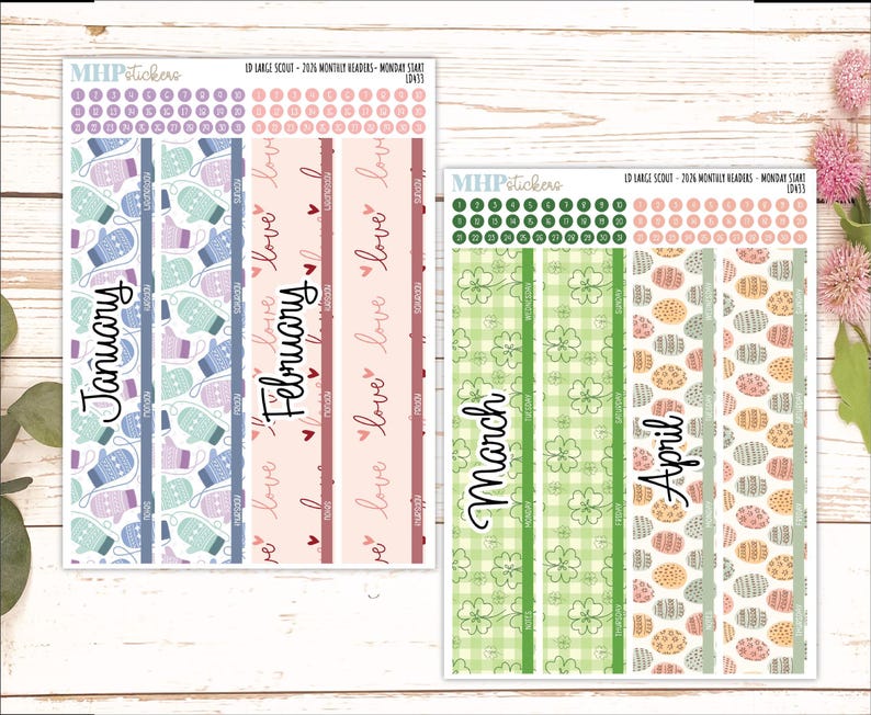 2026 Monthly Headers Set for Large Scout Planner (portrait Planner ...