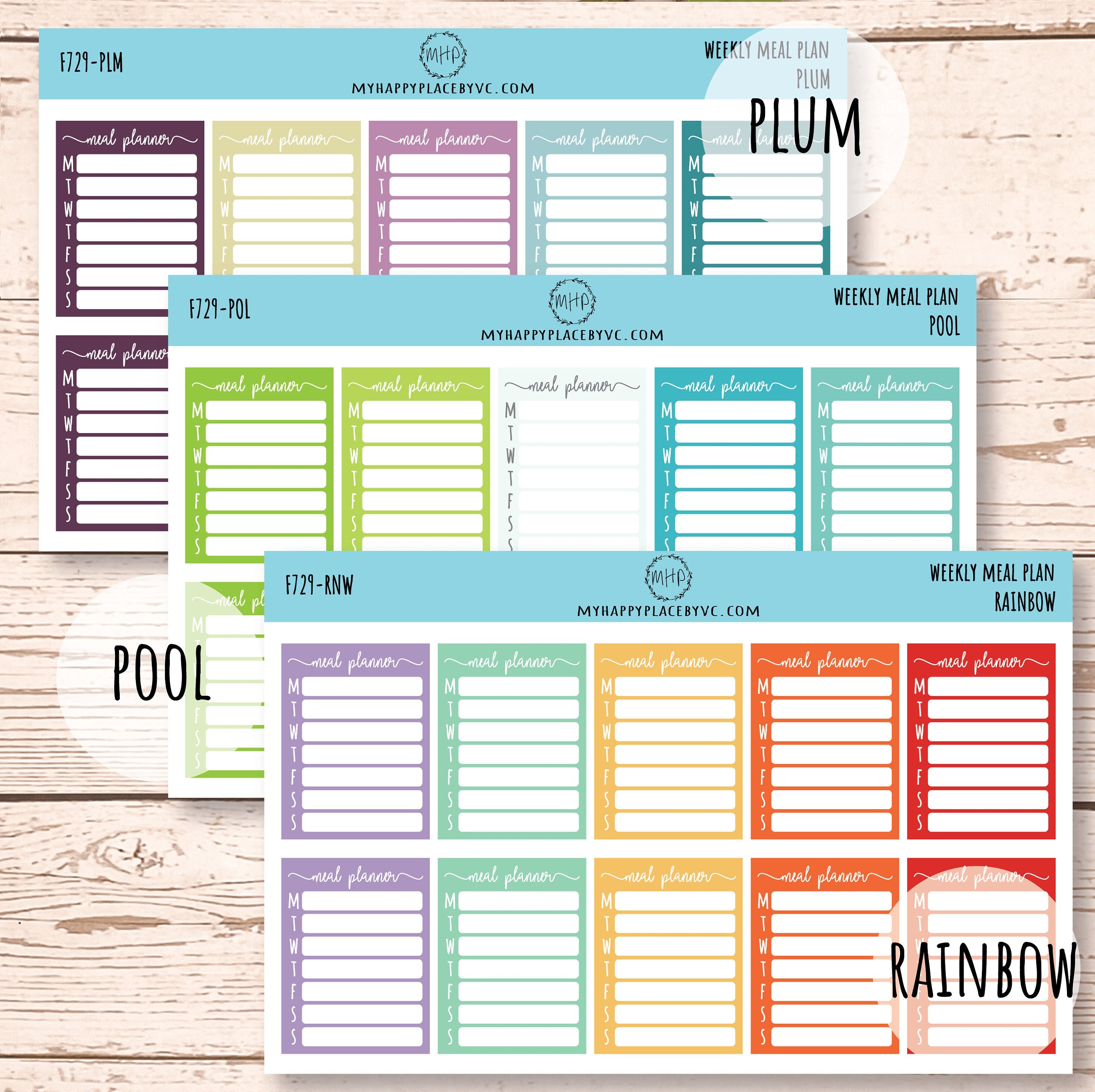 Weekly Meal Plan Stickers for Bullet Journals and Planners || F729 - Etsy