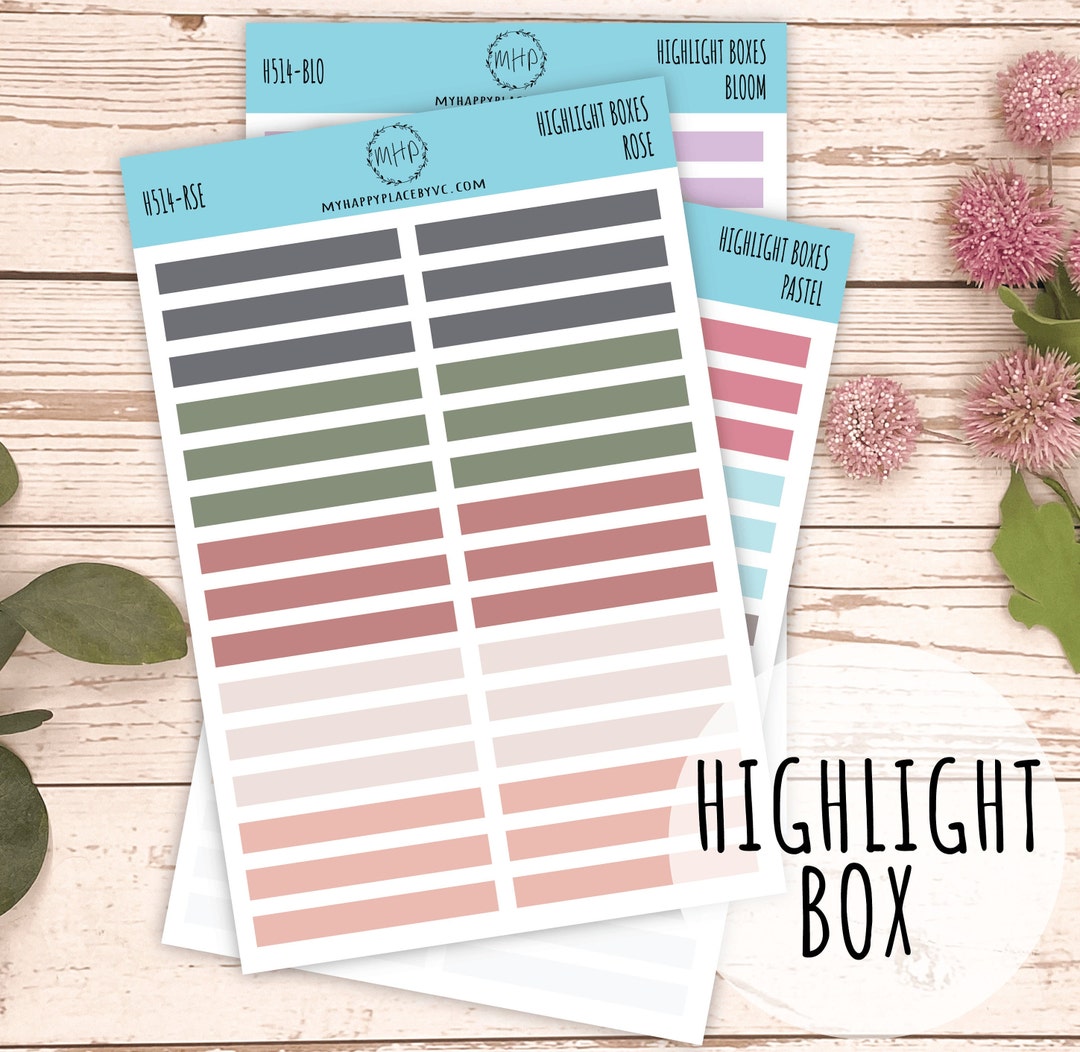 Highlight Box for Planners. Planner Stickers || H514 - Etsy