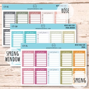 Weekly Meal Plan Stickers for Bullet Journals and Planners || F729 - Etsy
